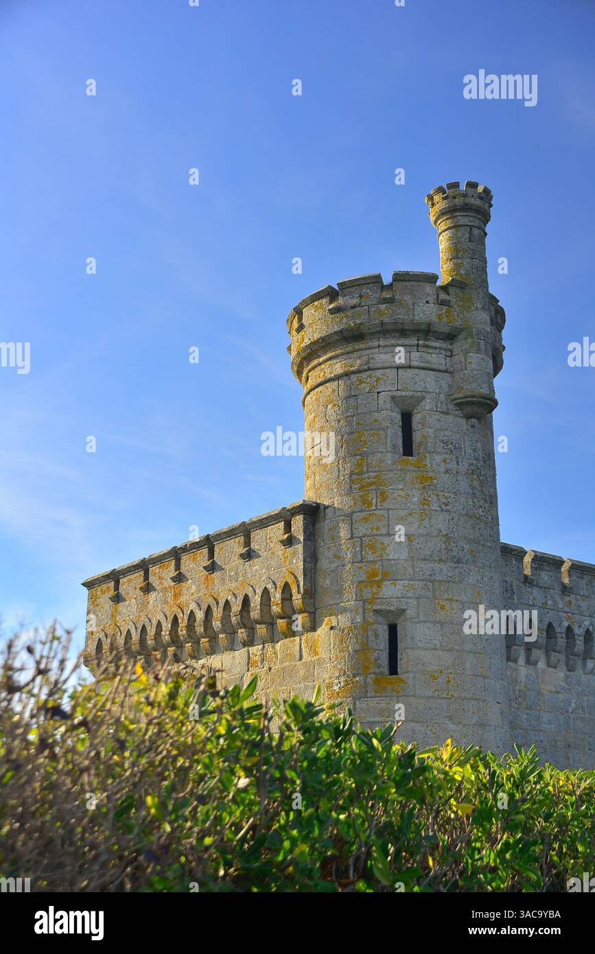 Prince tower in the castle of Monte Boi de Baiona on the Camino de ...