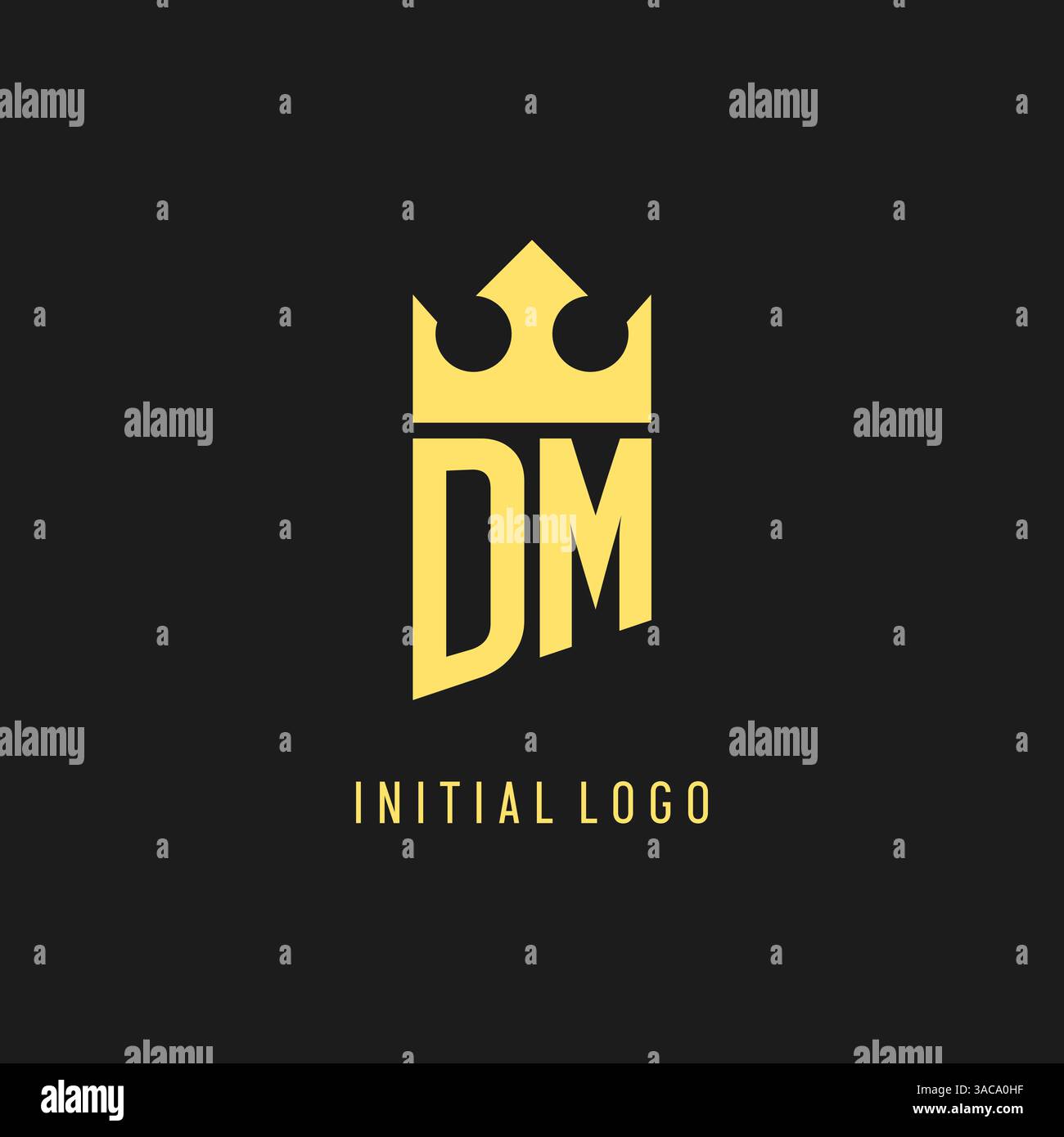 Monogram DM logo shield crown shape, elegant and luxury initial logo ...