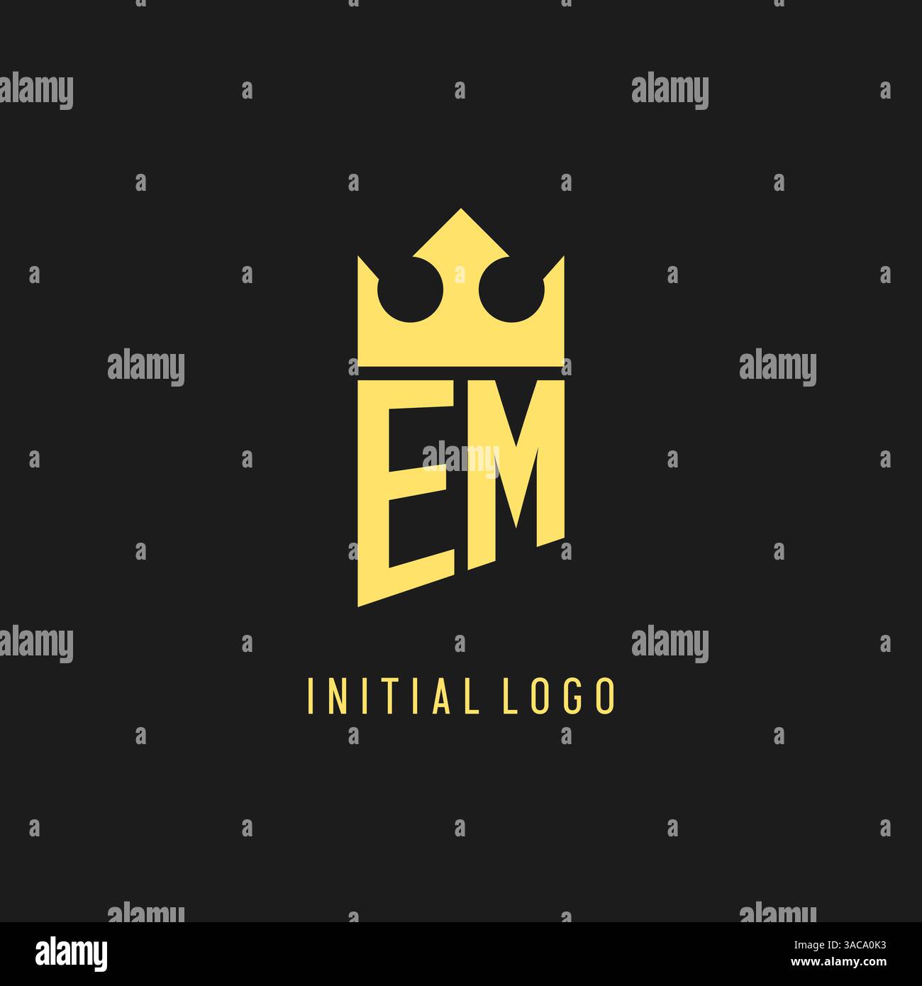 Monogram EM logo shield crown shape, elegant and luxury initial logo ...