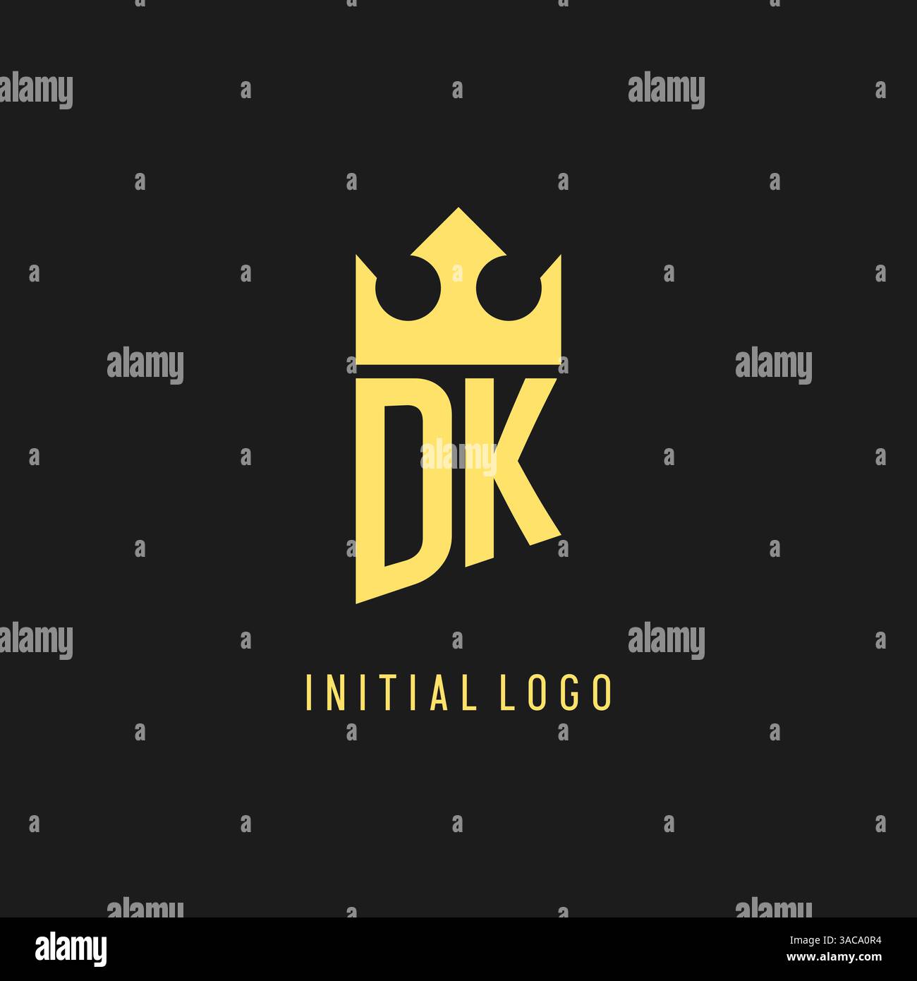 Monogram DK logo shield crown shape, elegant and luxury initial logo style vector graphic Stock ...