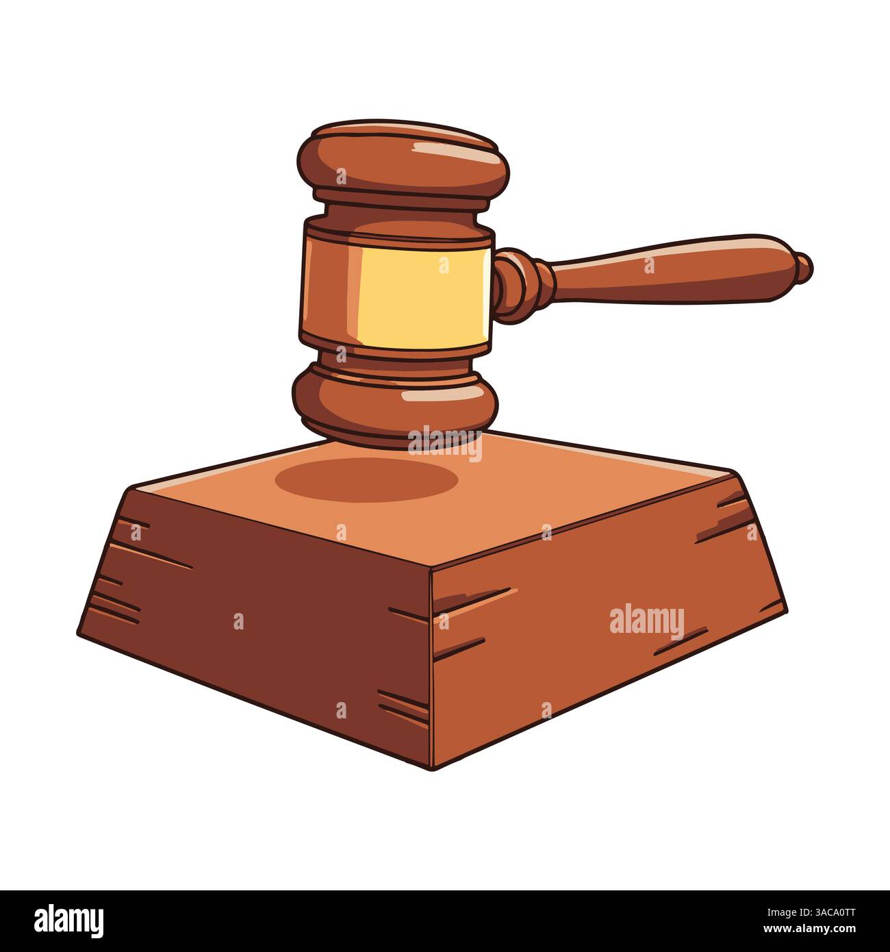 Cartoon judge's gavel, legal and justice symbol. Illustration ideal for law-themed designs ...