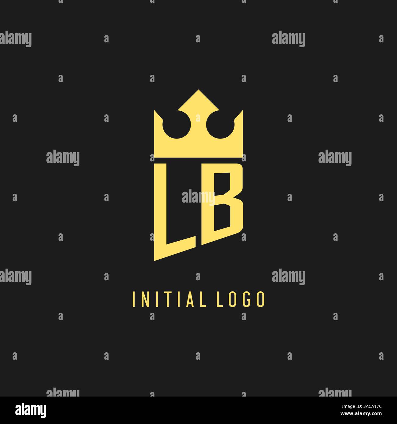 Monogram LB logo shield crown shape, elegant and luxury initial logo ...