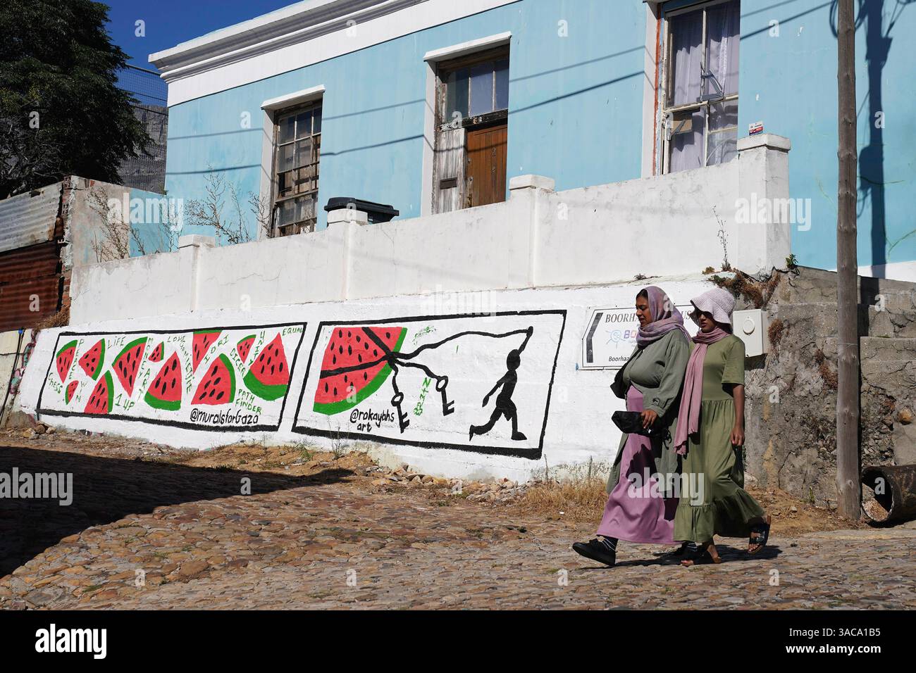 Angel for Gaza, Palestine support murals in the Bo-Kaap, Cape Town ...