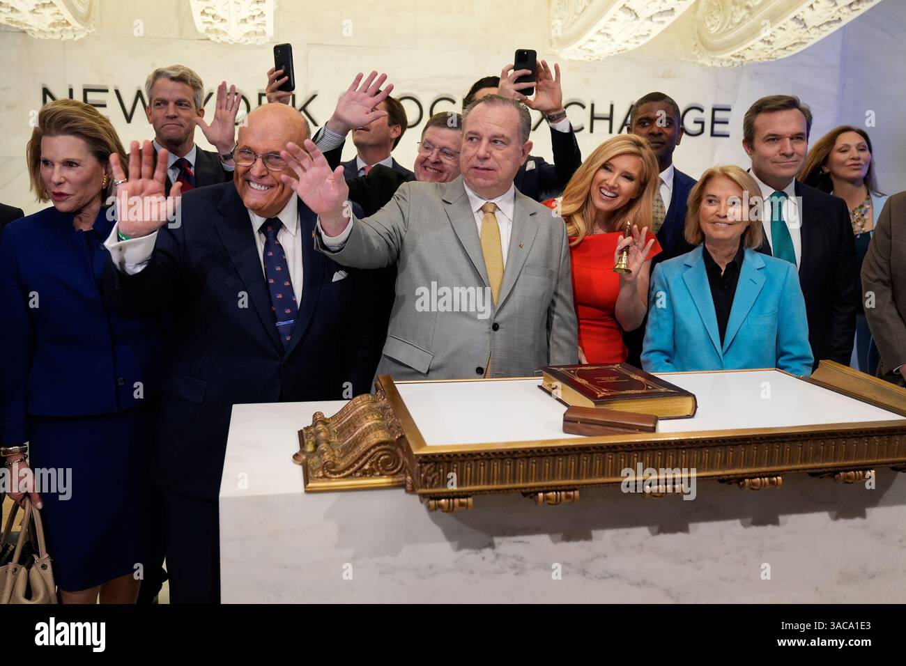 Newsmax CEO Christopher Ruddy, center, and former NYC mayor Rudy ...