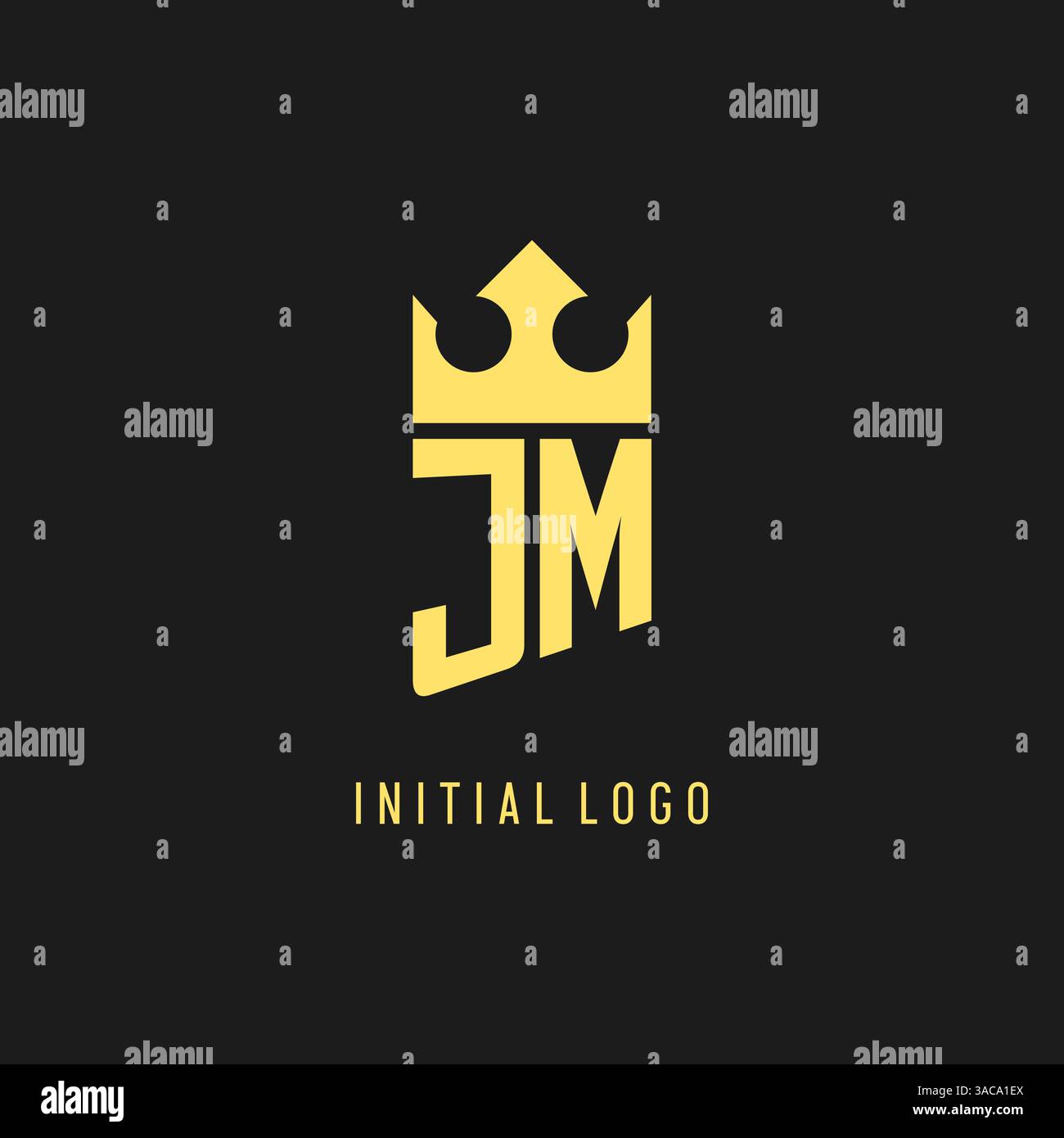 Monogram JM logo shield crown shape, elegant and luxury initial logo style vector graphic Stock ...
