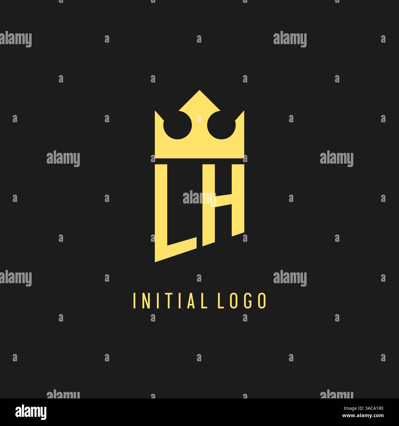 Monogram LH logo shield crown shape, elegant and luxury initial logo ...