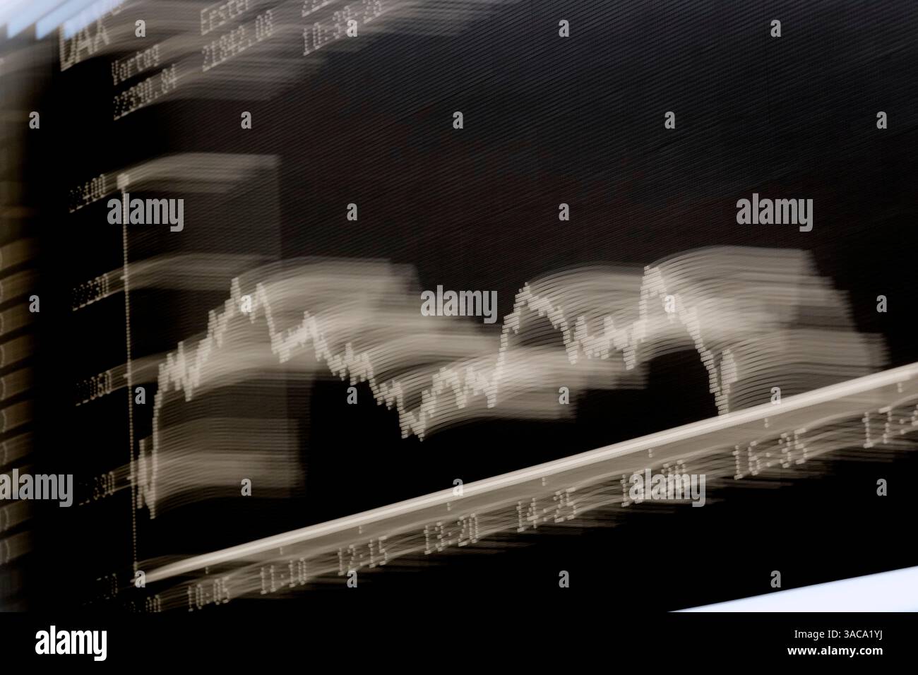 The curve of the German stock index DAX is pictured at the stock market ...