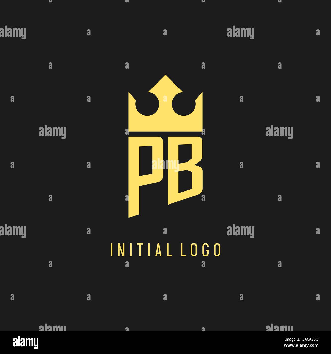 Monogram PB logo shield crown shape, elegant and luxury initial logo ...