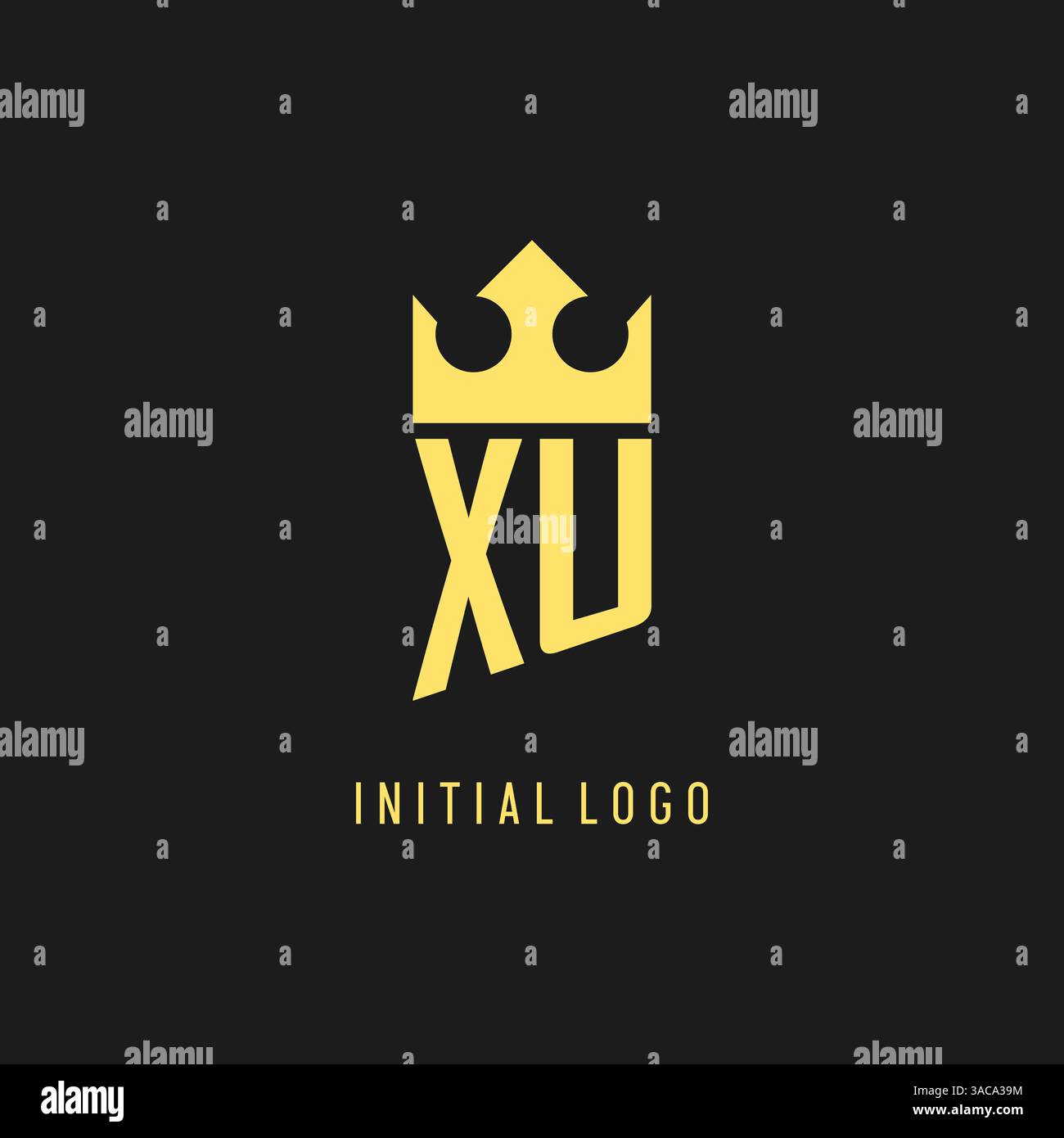 Monogram XU logo shield crown shape, elegant and luxury initial logo style vector graphic Stock ...