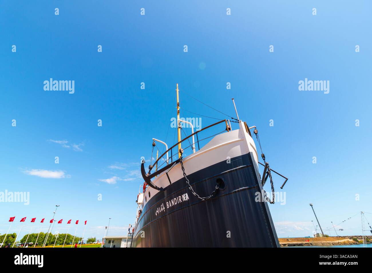 wide angle view of SS bandirma or Bandirma Vapuru in Samsun Turkey ...
