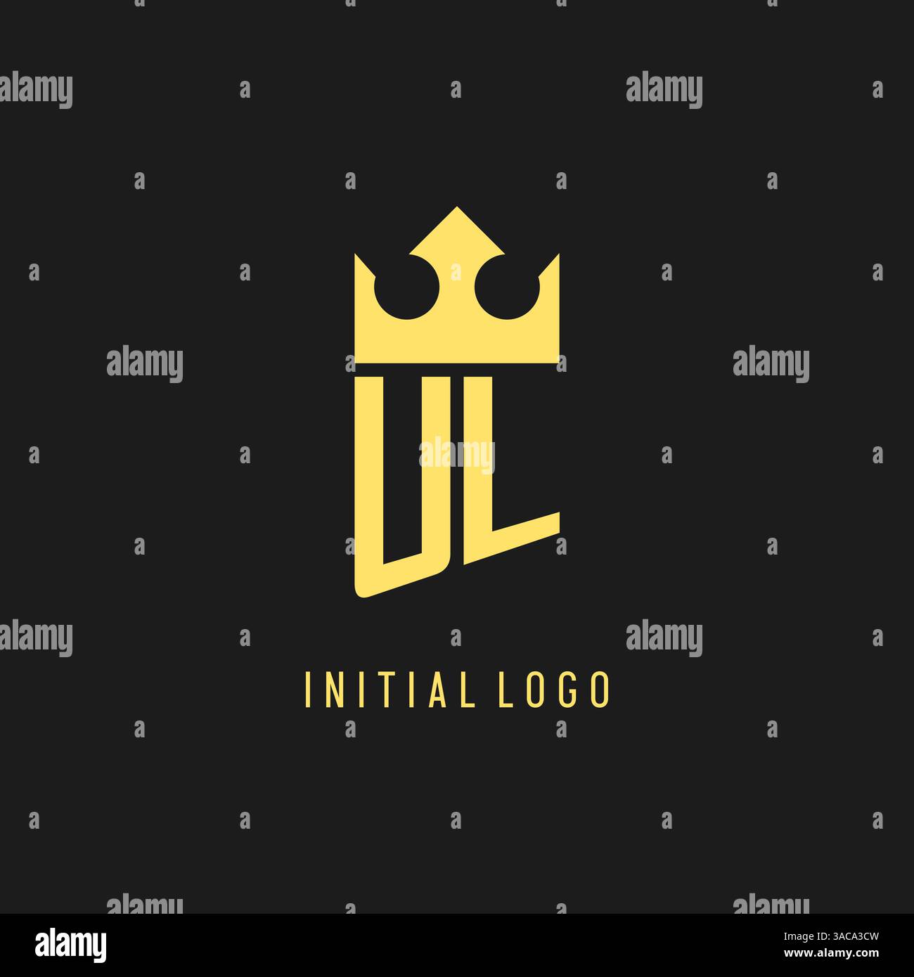 Monogram UL logo shield crown shape, elegant and luxury initial logo ...