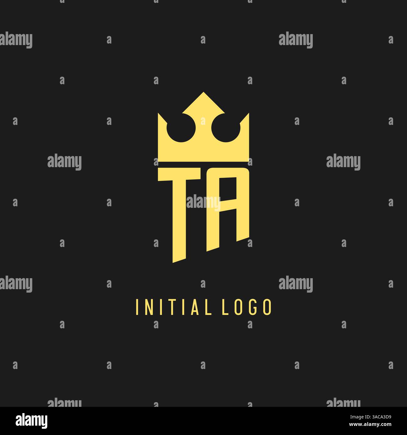 Monogram TA logo shield crown shape, elegant and luxury initial logo style vector graphic Stock ...