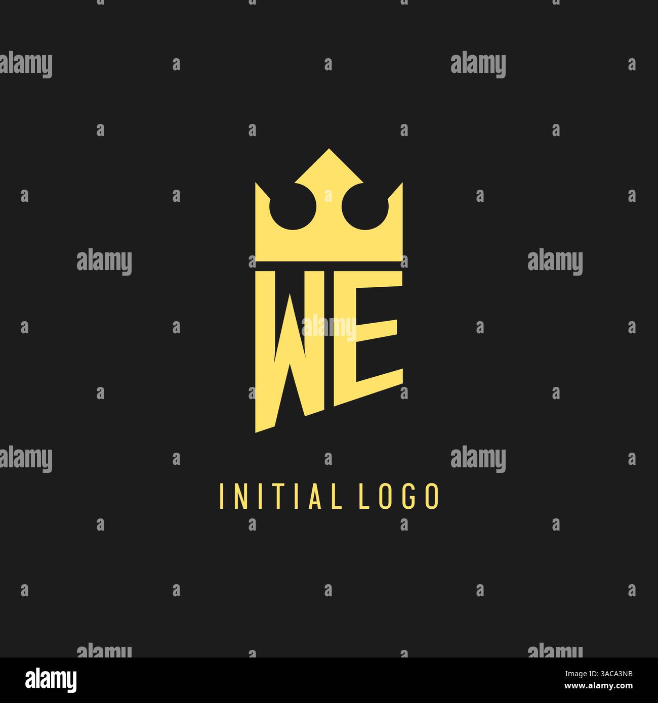 Monogram WE logo shield crown shape, elegant and luxury initial logo style vector graphic Stock ...