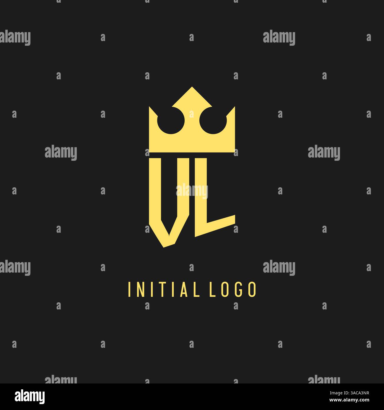 Monogram VL logo shield crown shape, elegant and luxury initial logo ...