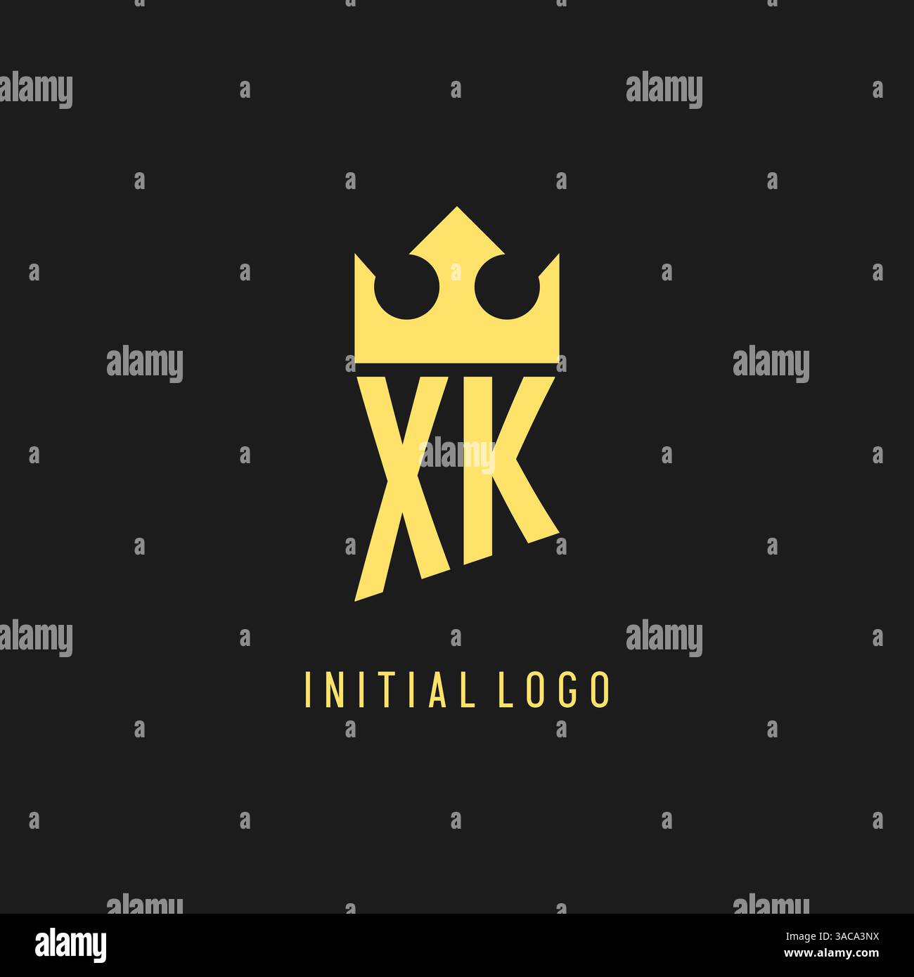 Monogram XK logo shield crown shape, elegant and luxury initial logo style vector graphic Stock ...