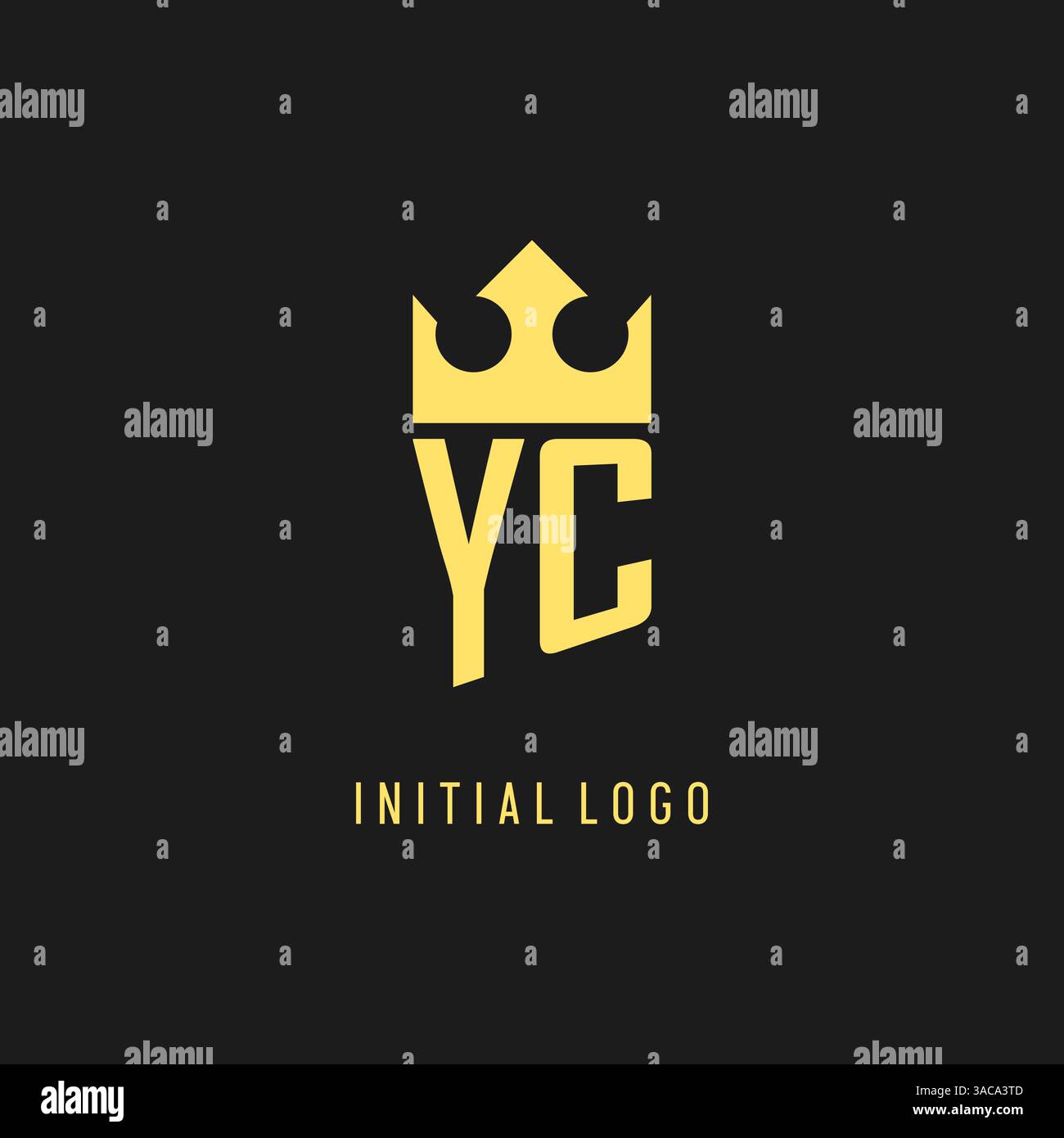 Monogram YC logo shield crown shape, elegant and luxury initial logo style vector graphic Stock ...