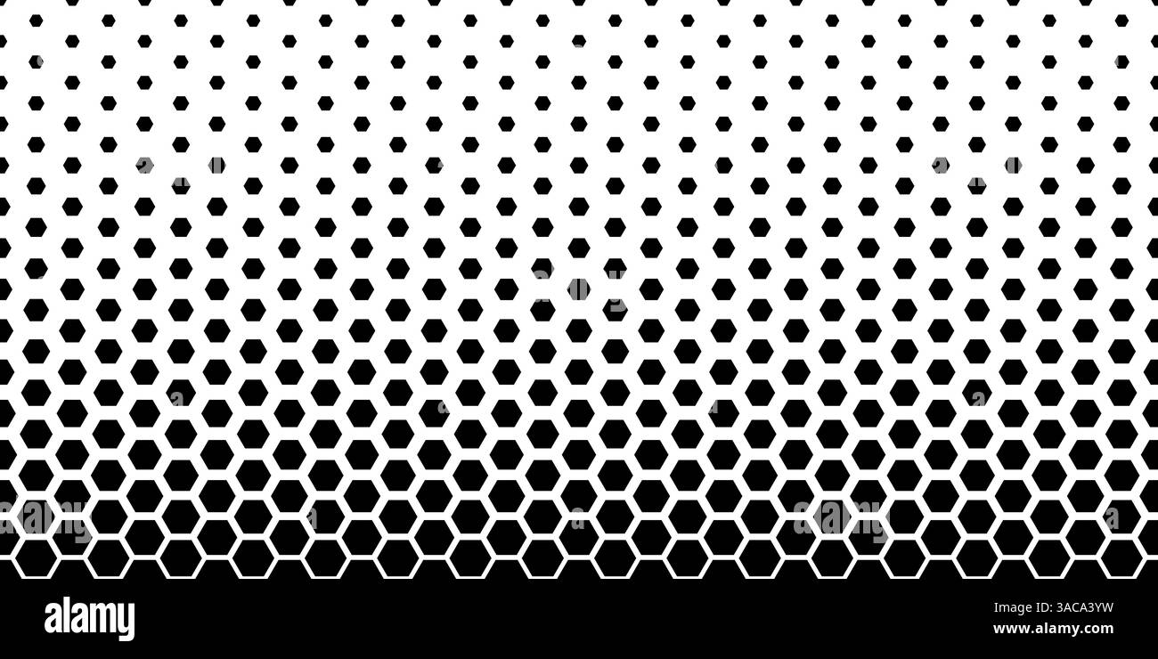 Hexagon fades pattern. Faded halftone black honeycomb isolated on white ...