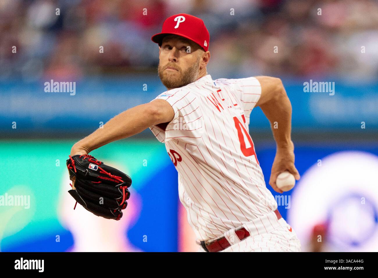 Philadelphia Phillies starting pitcher Zack Wheeler delivers during the ...