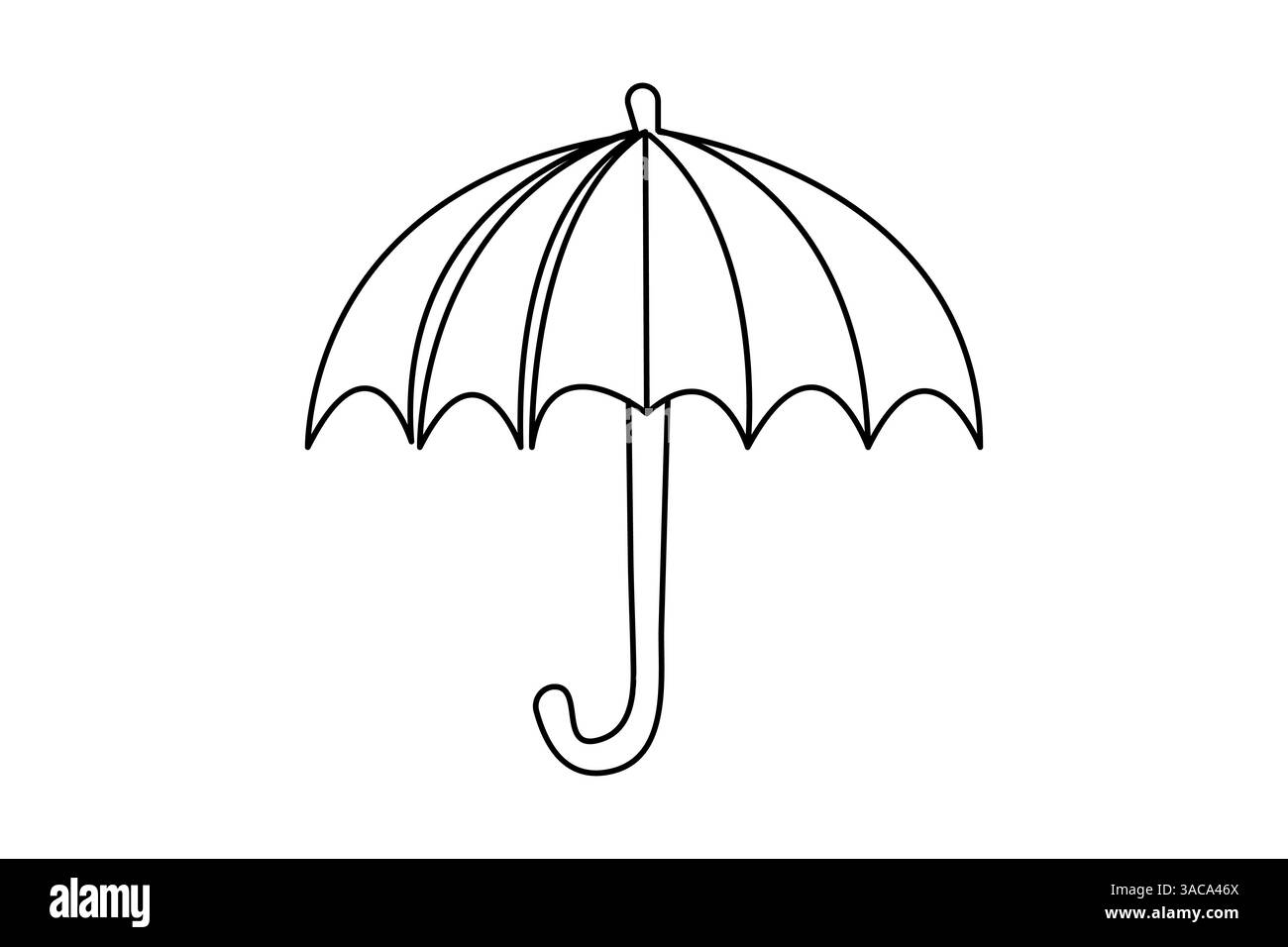 Umbrella continuous single line art and isolated outline vector ...