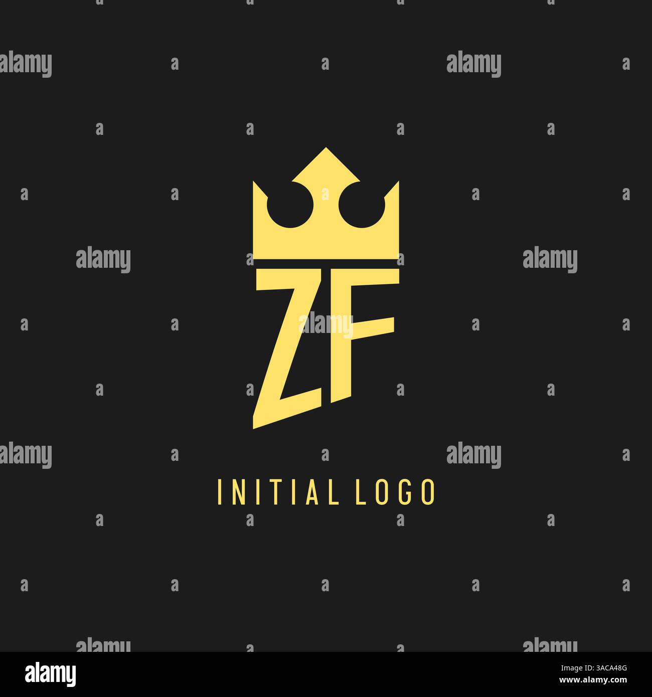 Monogram ZF logo shield crown shape, elegant and luxury initial logo ...
