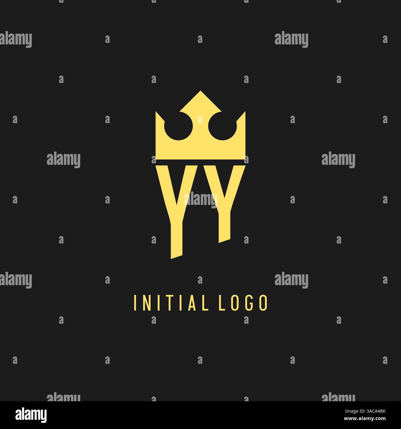 Monogram YY logo shield crown shape, elegant and luxury initial logo style vector graphic Stock ...