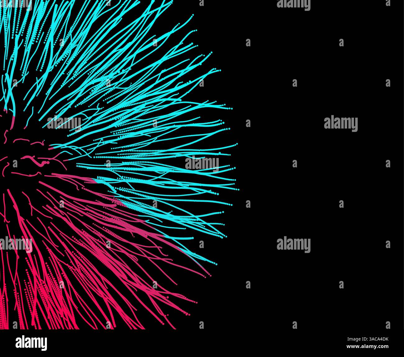 Point explode. Array with dynamic emitted particles. 3d technology ...