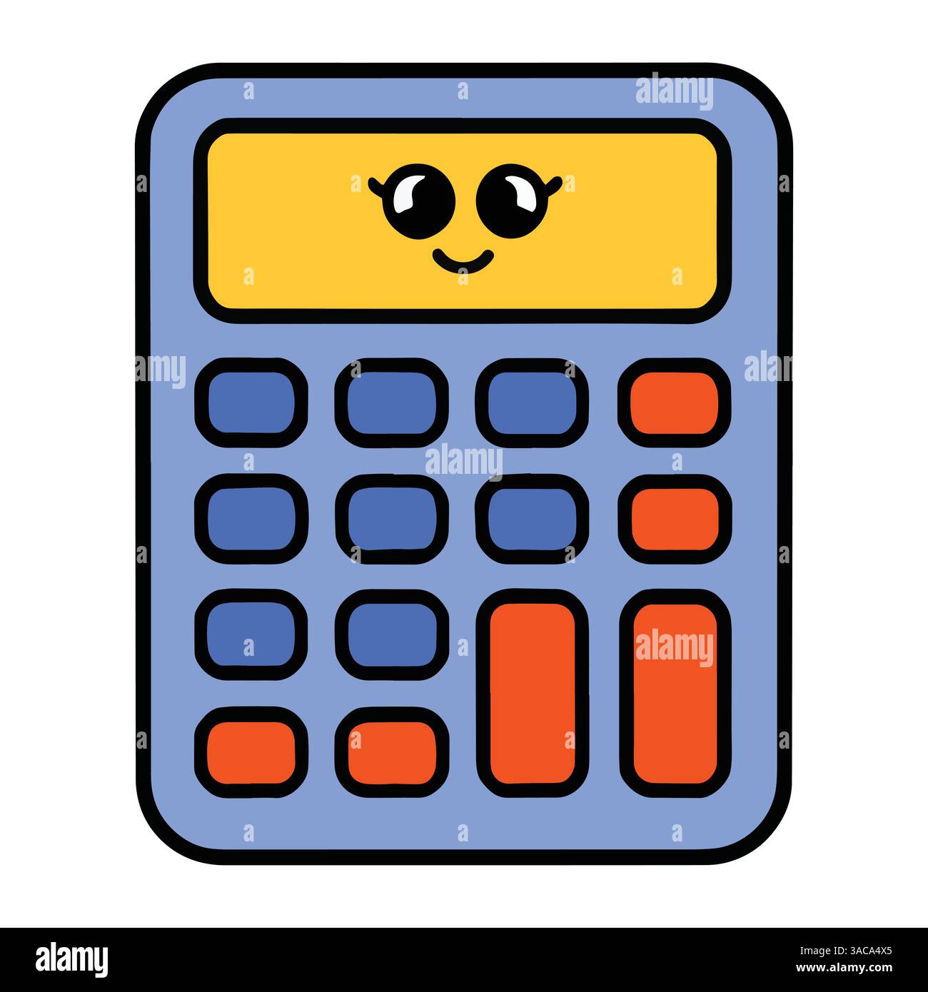 Kawaii calculator icon with a cute smiling face. Adorable and simple ...