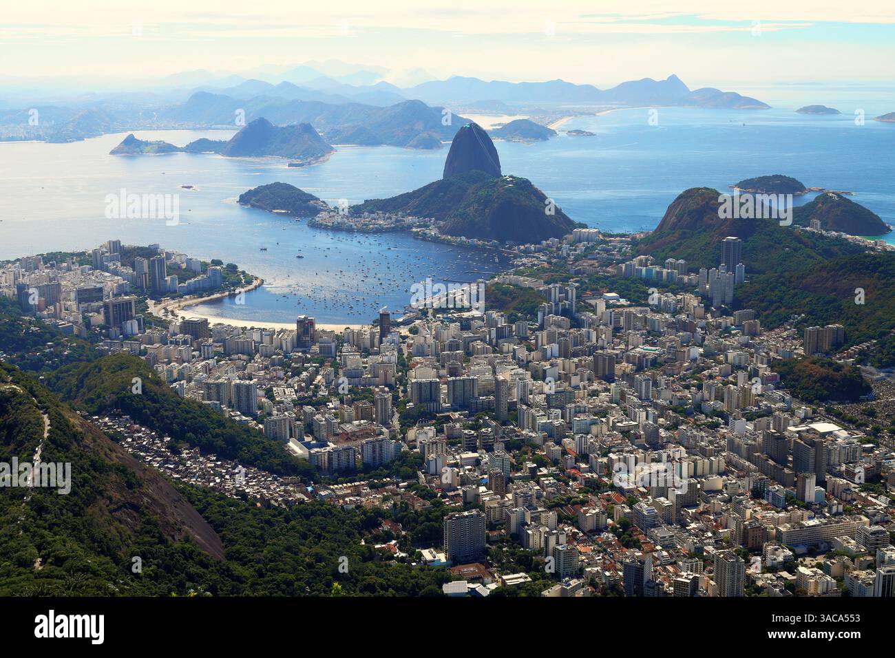 Rio de Janeiro, Brazil - View from Corcovado mountain over the city ...