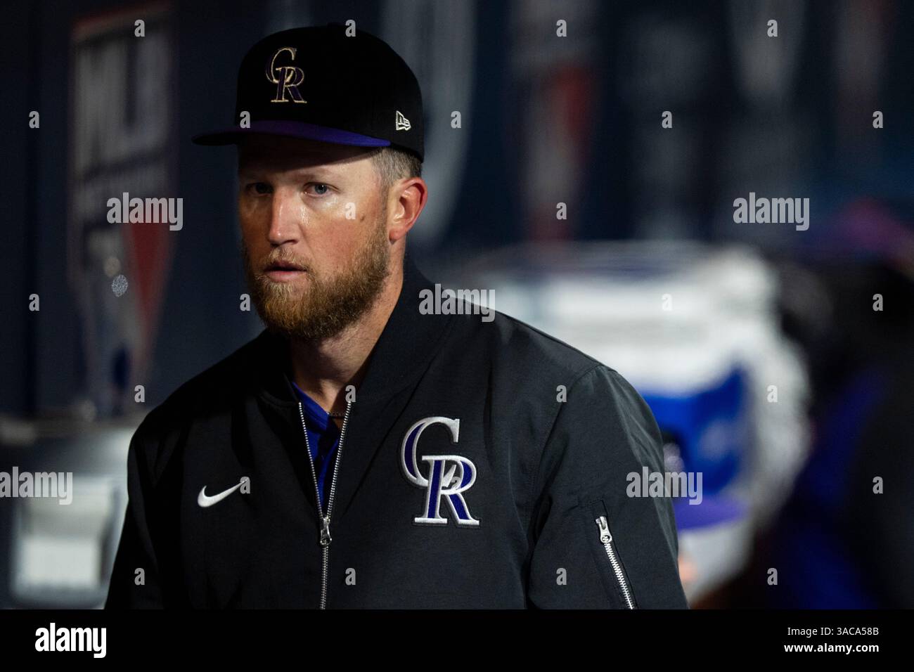 Colorado Rockies starting pitcher Kyle Freeland looks on after leaving ...