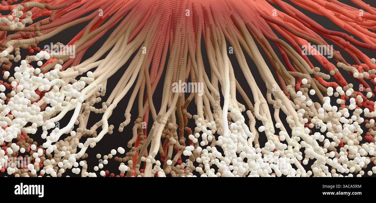 Point explode. Array with dynamic emitted particles. 3d technology ...