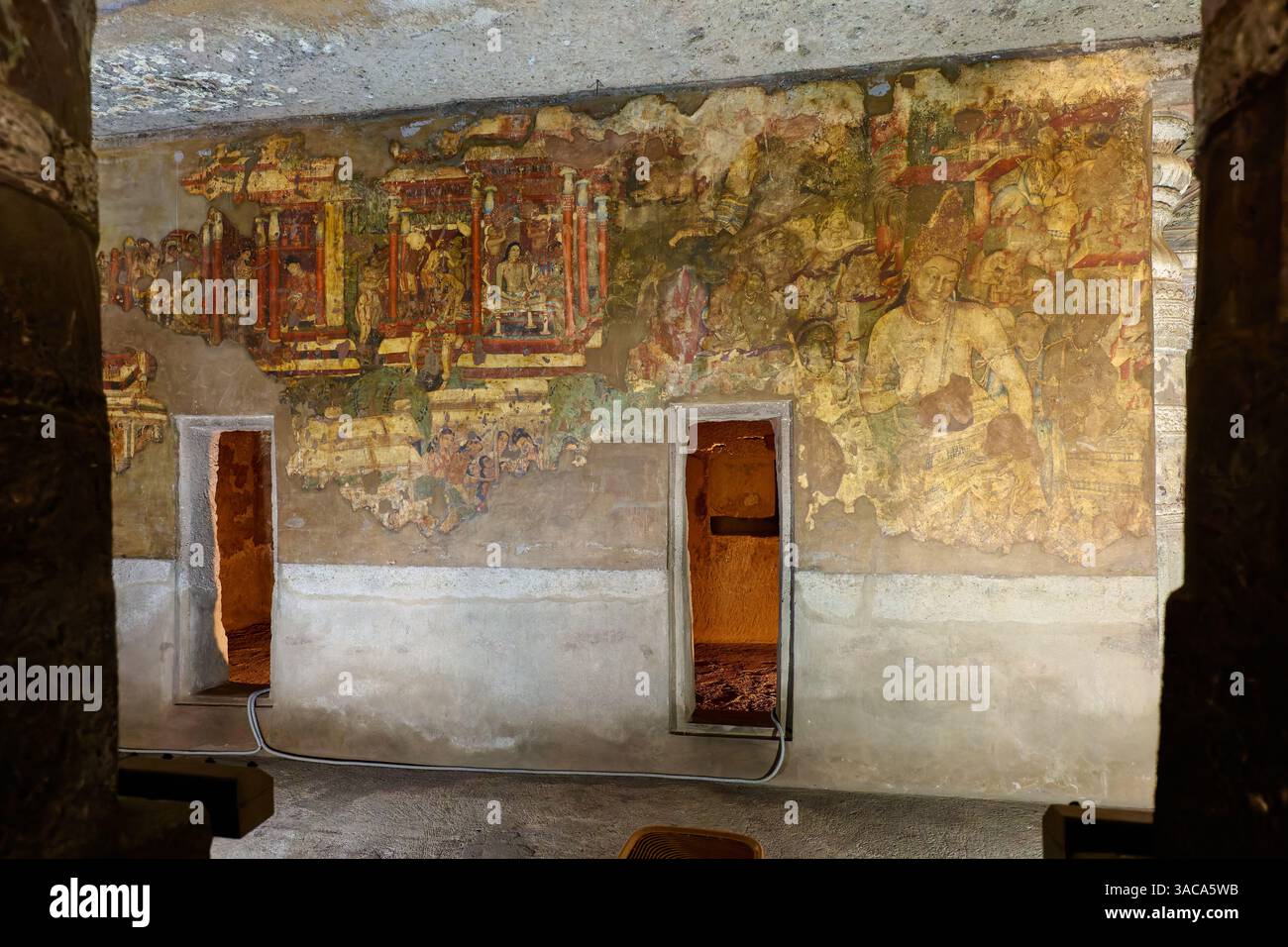 wall paintings of Ajanta caves, cave 1, Aurangabad, India, Asia Stock ...