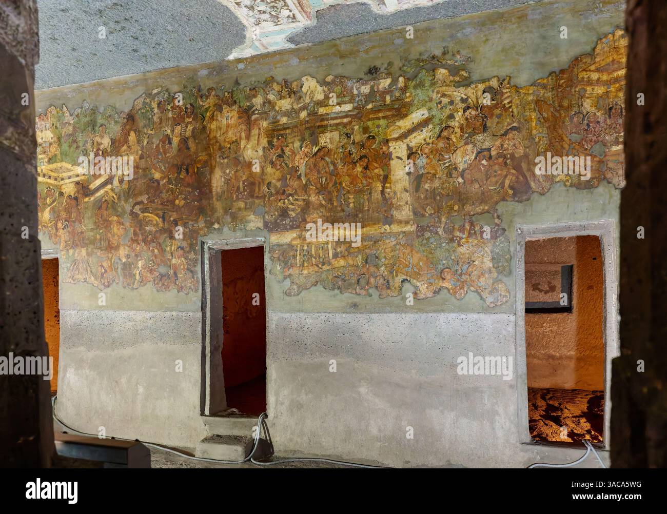 wall paintings of Ajanta caves, cave 1, Aurangabad, India, Asia Stock ...