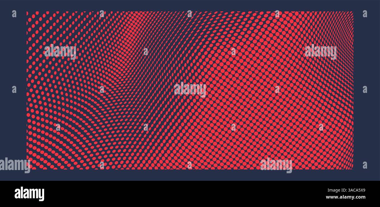 Wavy surface with optical illusion. Abstract polka dots pattern. Vector ...