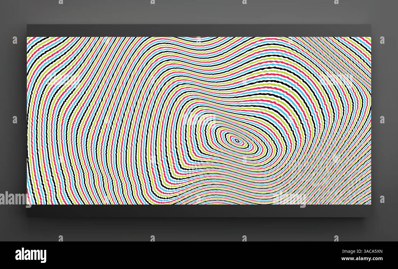 Abstract circular striped background. Pattern with optical illusion. 3D ...