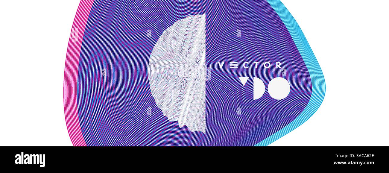 Abstract striped element with optical illusion. Vector illustration ...