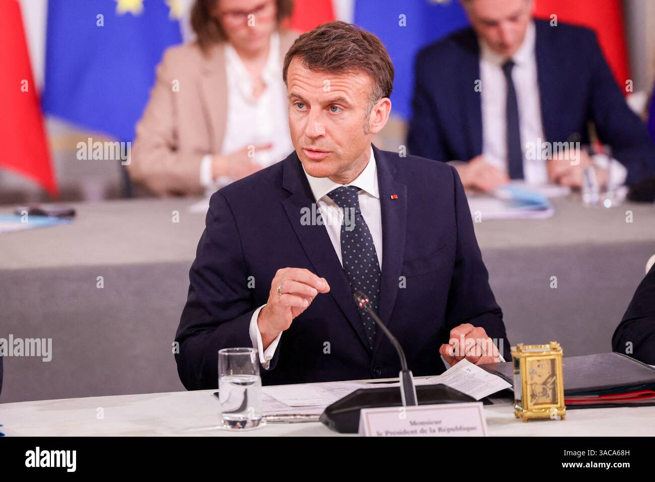 Paris, France. 03rd Apr, 2025. Meeting of French President Emmanuel ...