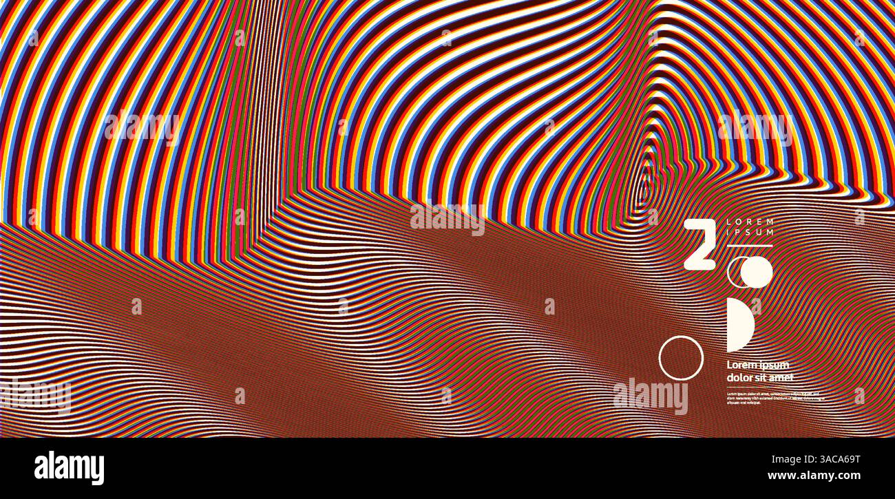 Pattern with optical illusion. Abstract striped background. 3d vector ...