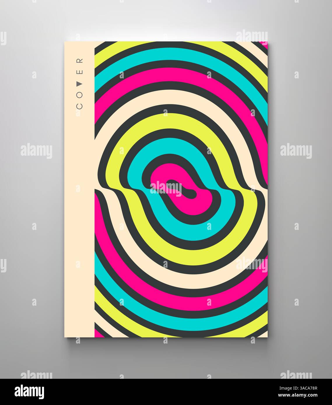 Cover design template. Pattern with optical illusion. Abstract striped ...