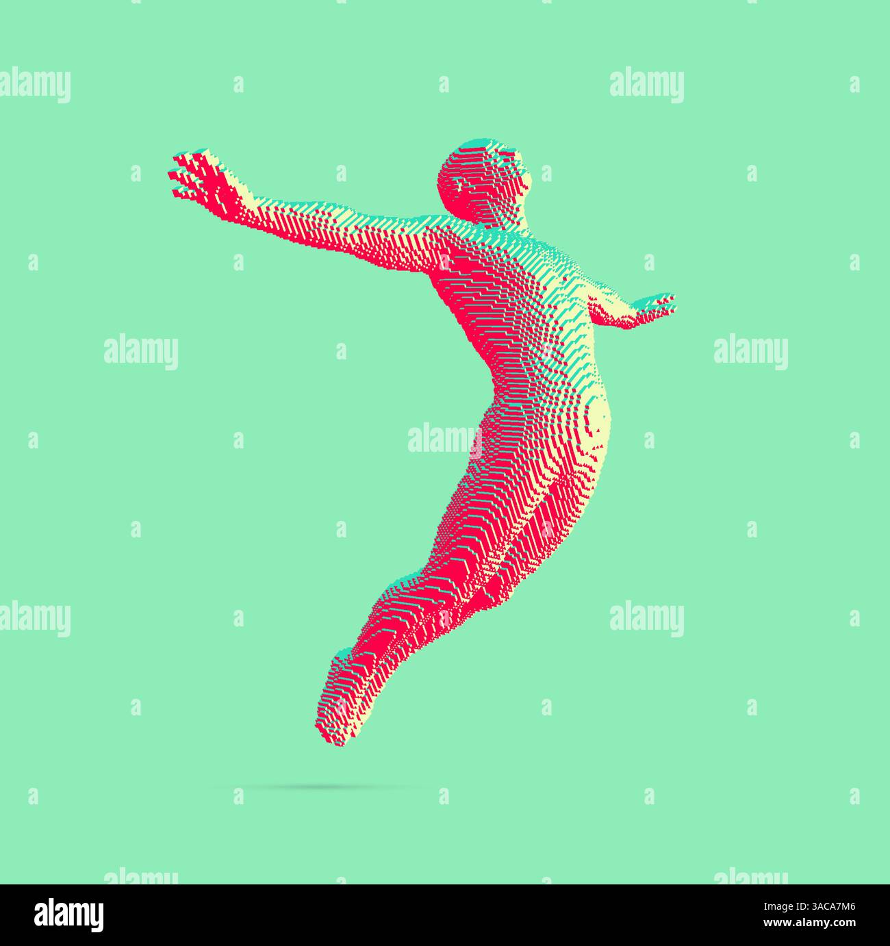 Leadership, freedom or development concept. Jumping man. Man floating ...