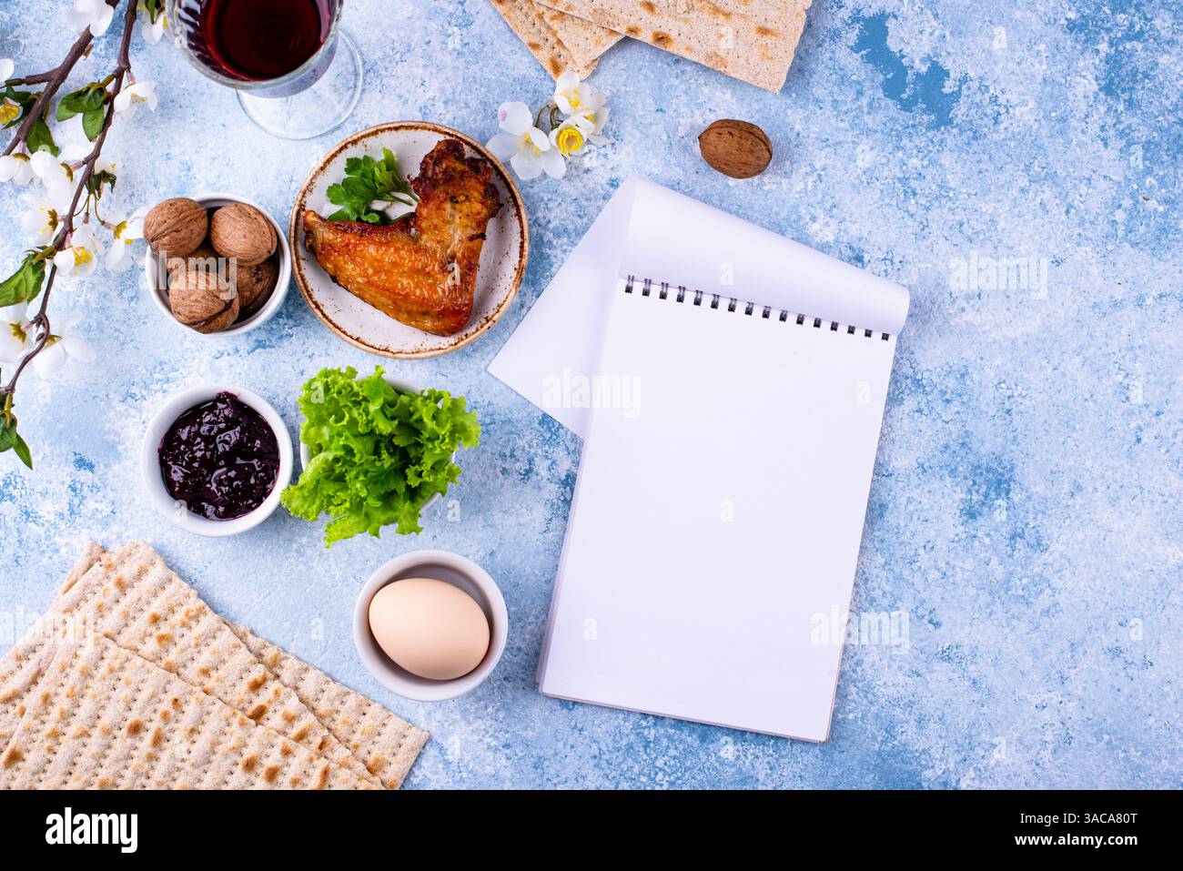 Traditional Passover Seder plate with symbolic foods. Symbolic of ...