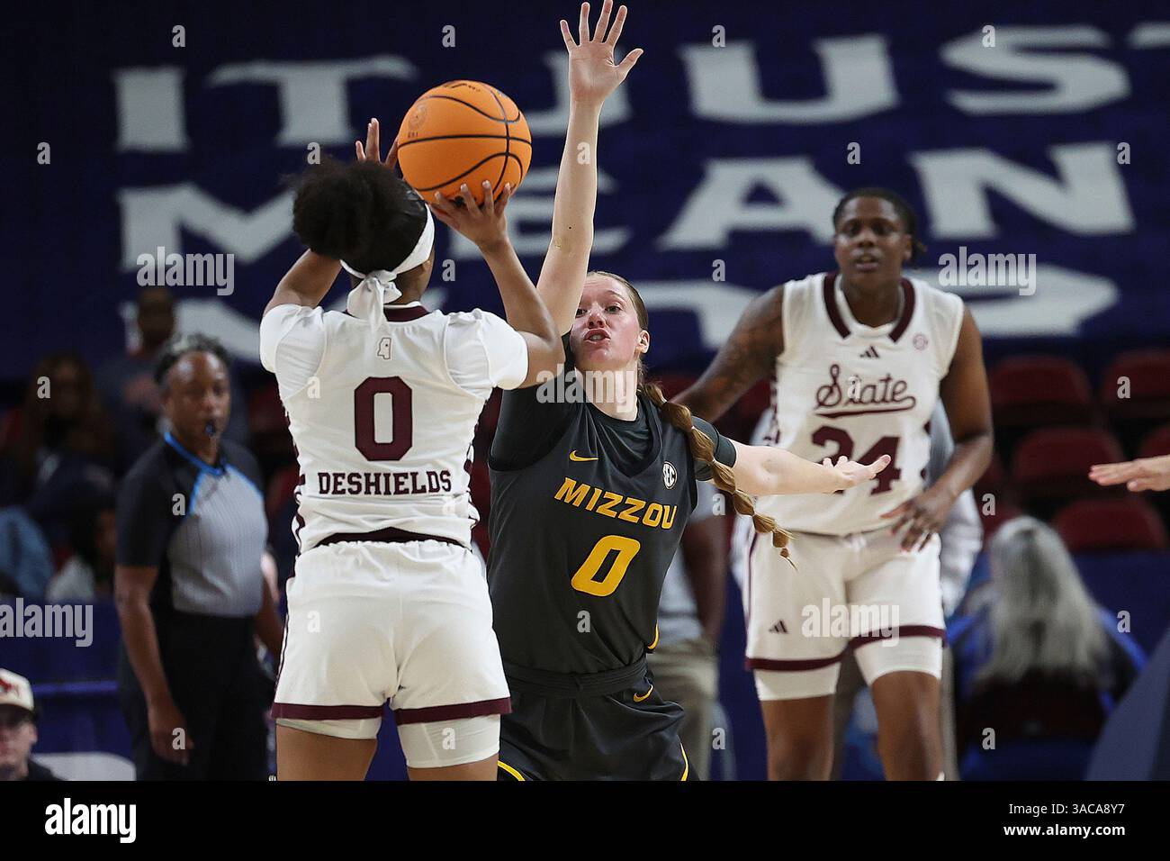 GREENVILLE, SC - MARCH 05: Missouri Tigers guard Grace Slaughter (0 ...