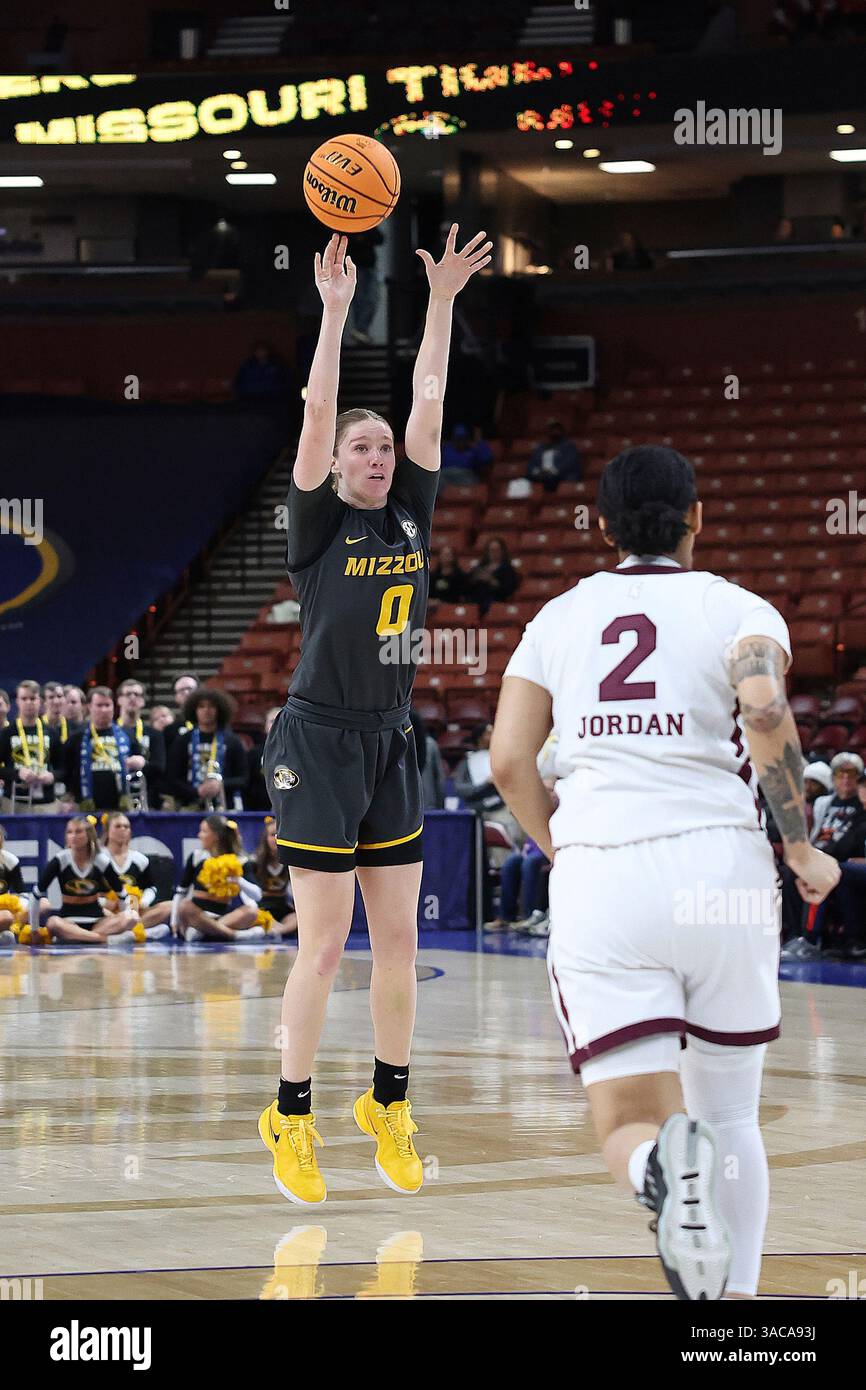 GREENVILLE, SC - MARCH 05: Missouri Tigers guard Grace Slaughter (0 ...