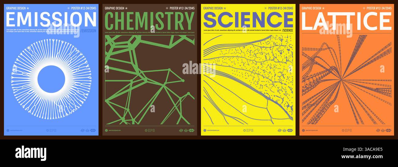 Cover design template. Grid. Small particles strive out of center ...