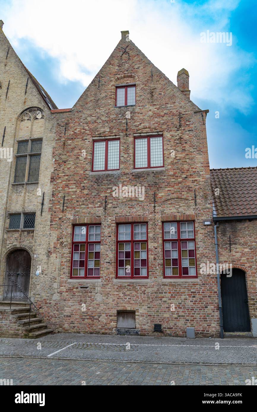 Damme, Westflandern, Belgium-April 2, 2024, Restored historic brick ...