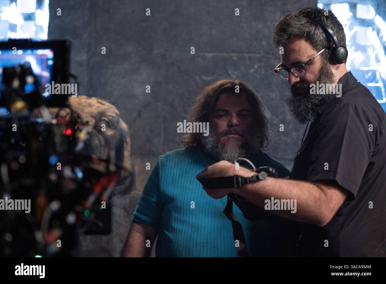 A Minecraft Movie (2025)JACK BLACK Director JARED HESS on the set of ...