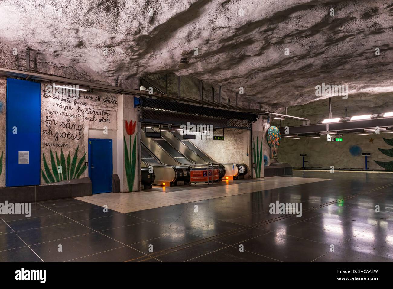 STOCKHOLM, SWEDEN - MARCH 09, 2025: Tensta metro station in Stockholm ...