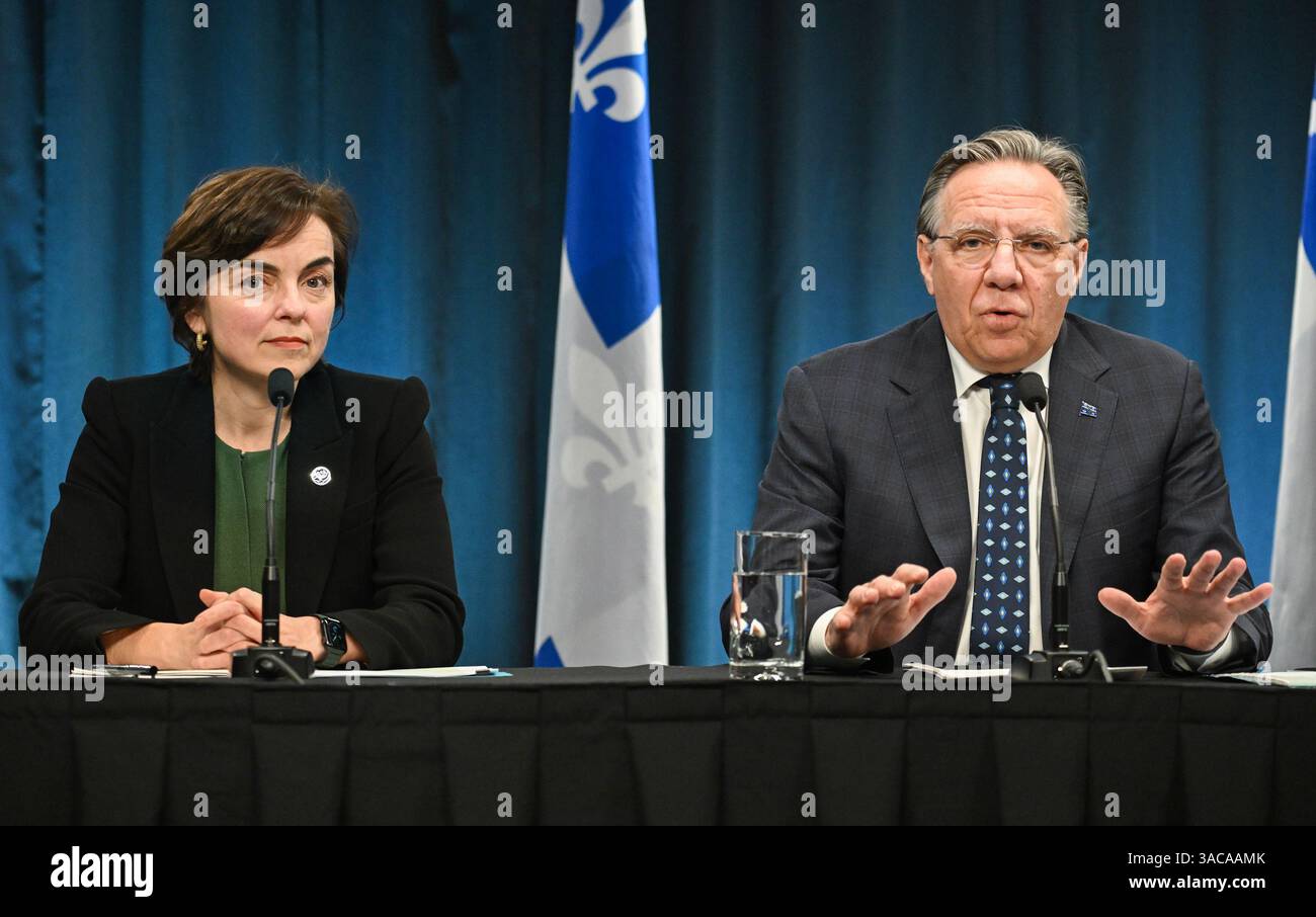 Montreal, Canada. 03rd Apr, 2025. Quebec Finance Minister Christine ...