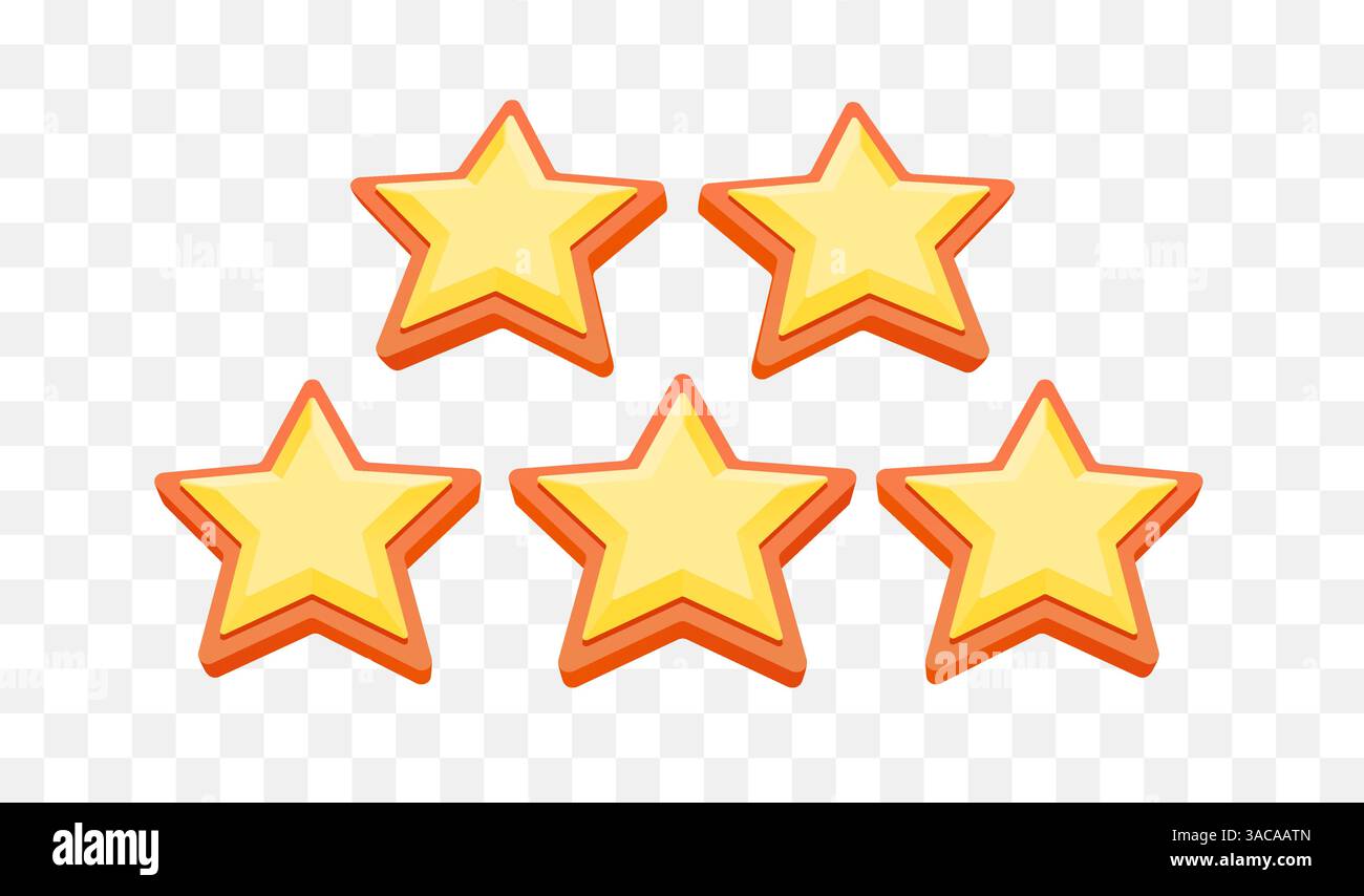 Stars golden set, icon top 5, transparent background. Vector Stock ...