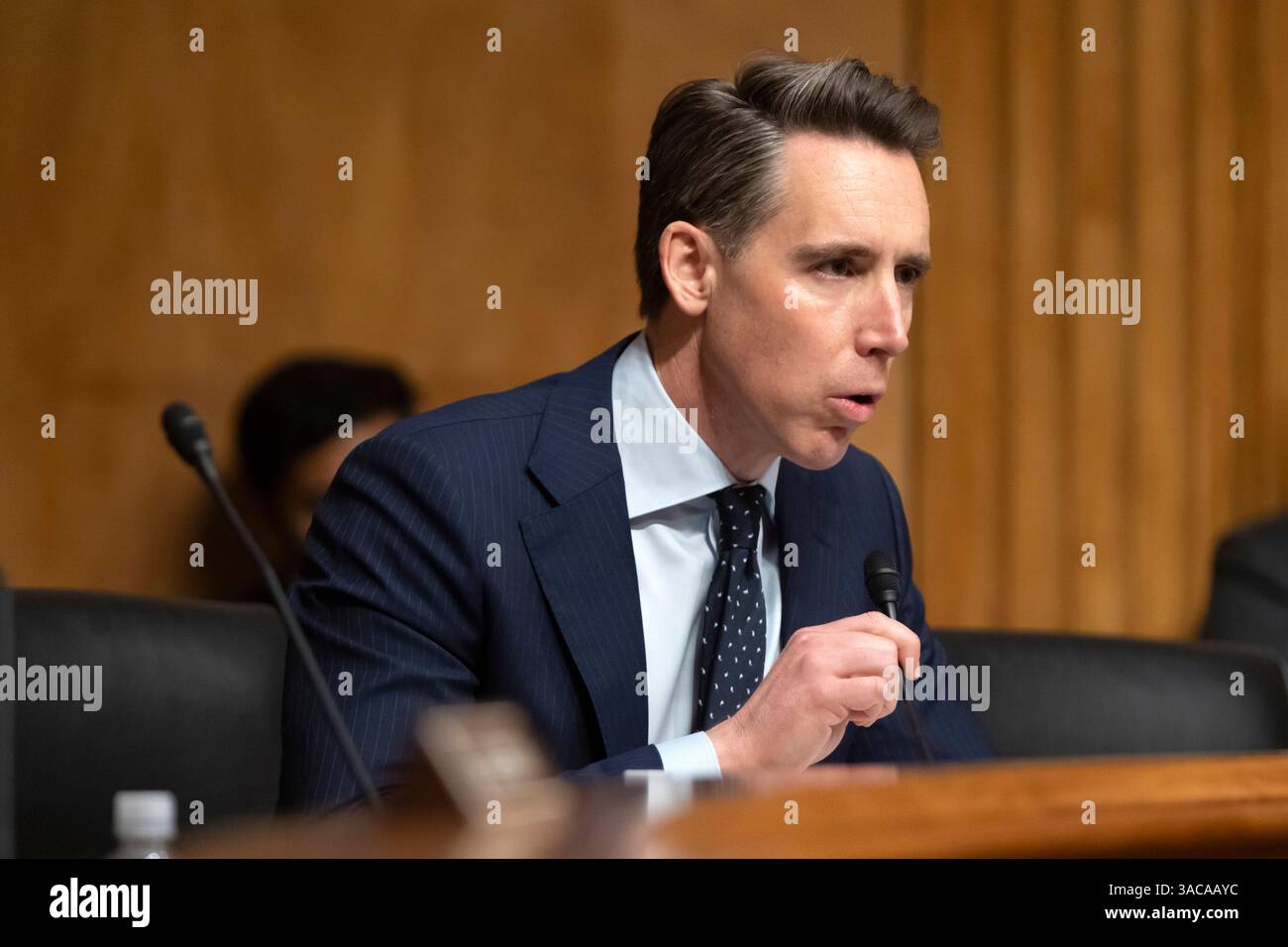 Sen. Josh Hawley, R-Mo., speaks during a hearing of the Senate ...