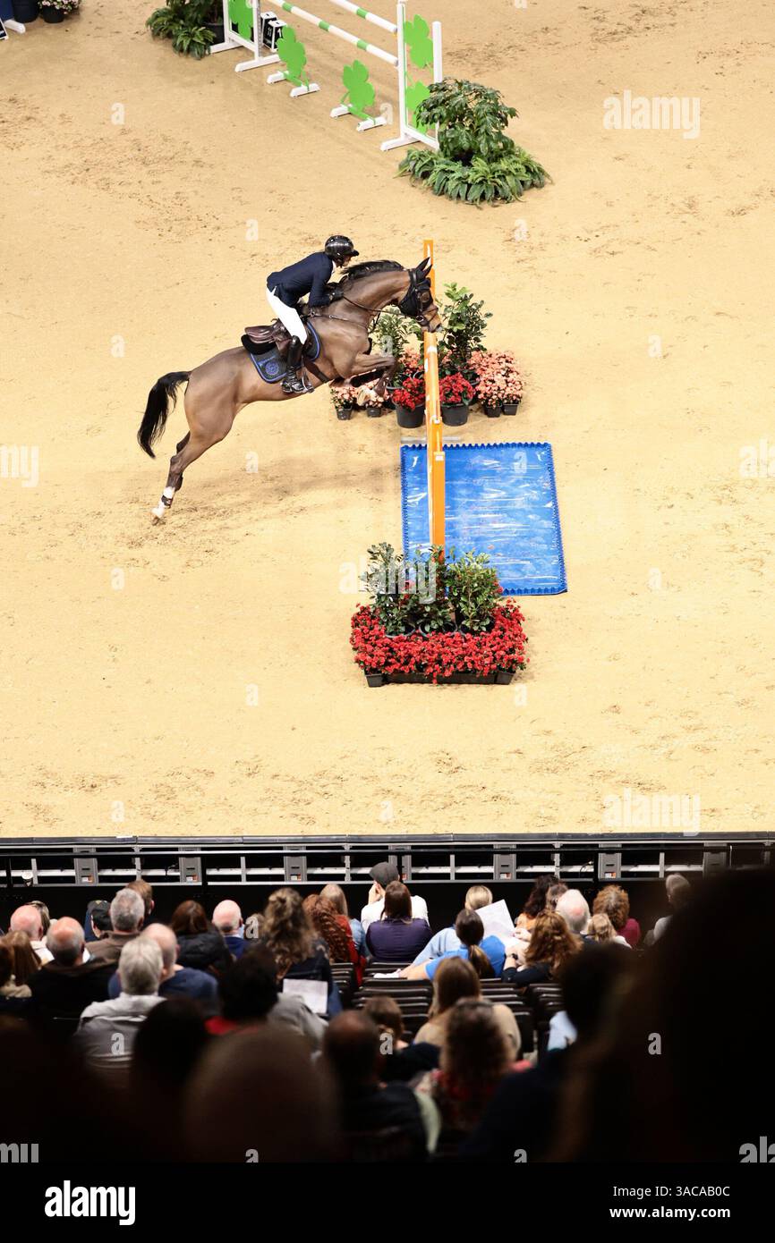 Adrian Schmid of Switzerland with Con Quality during the Prize of Land Rover Discovery at the ...